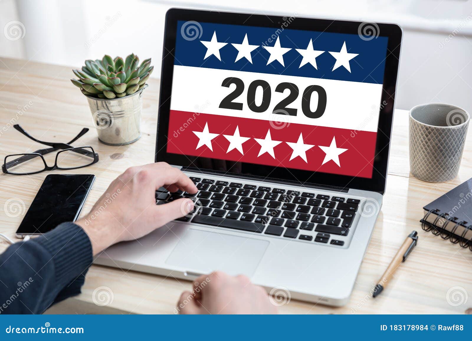 Digital Voting on US America Election, 2020 on a Computer Display ...