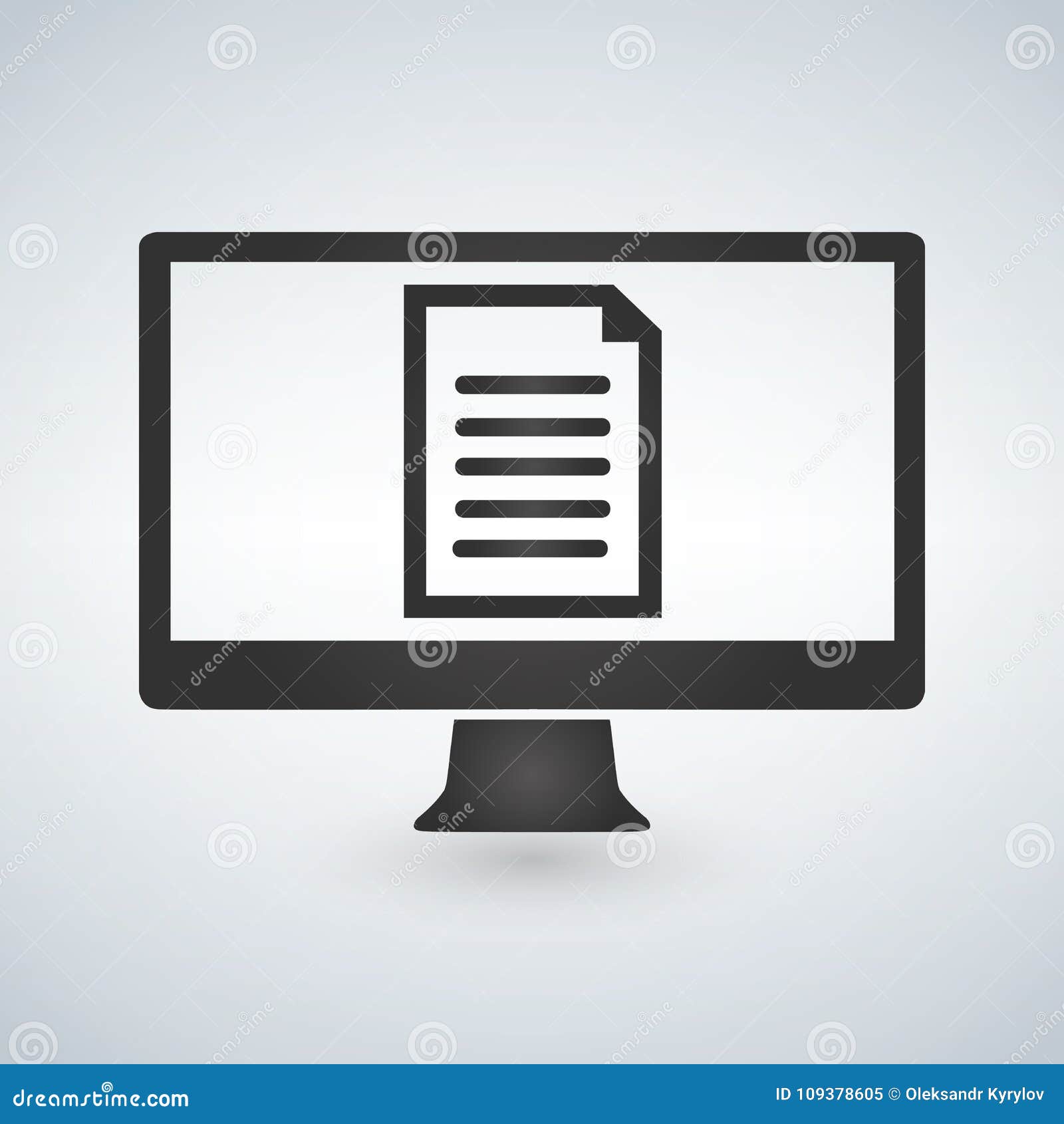 Online Electronic Document on Computer Display Illustration. Stock ...