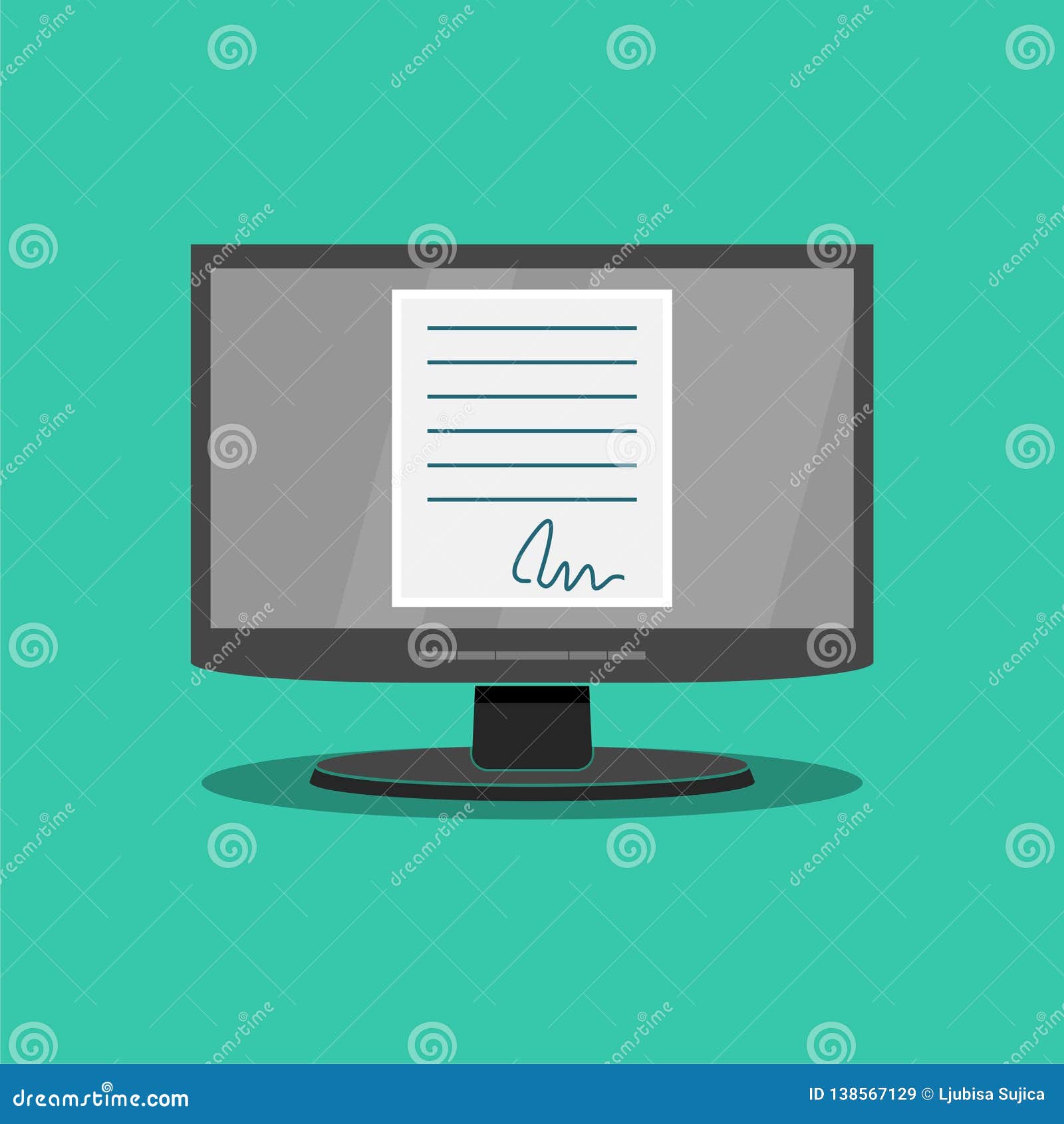 Online Elektronische Documenten, Document Met Handtekening Op Het ...