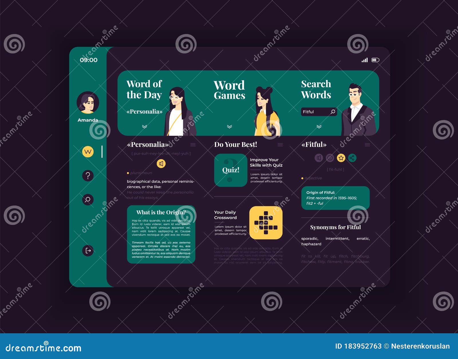 Online Encyclopedia Tablet Interface Vector Template Stock Vector ...