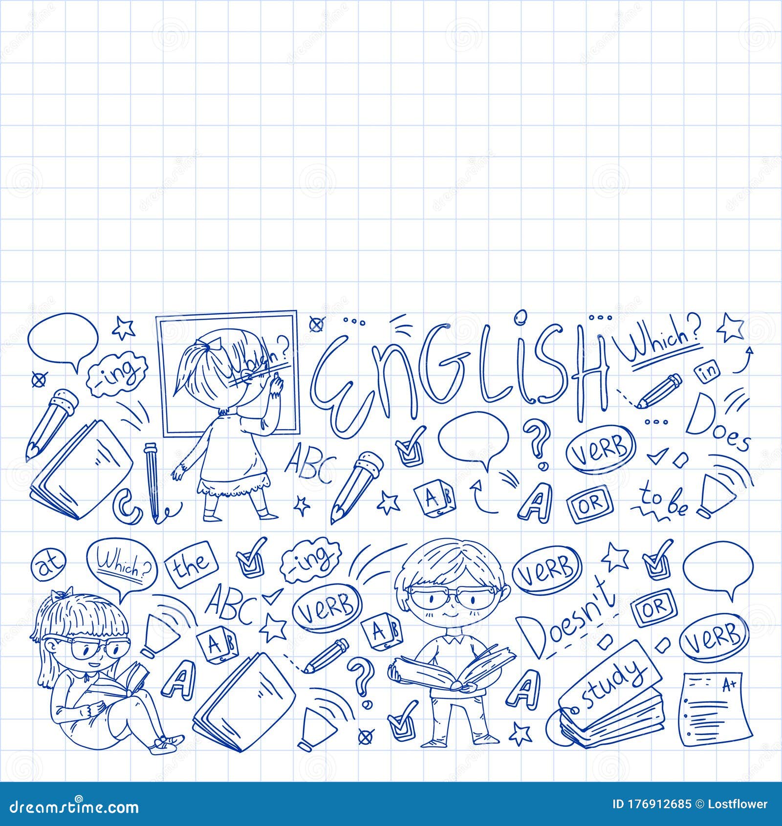 Online English School for Children. Learn Language. Education Vector ... Online English School for Children. Learn Language. Education Vector ...