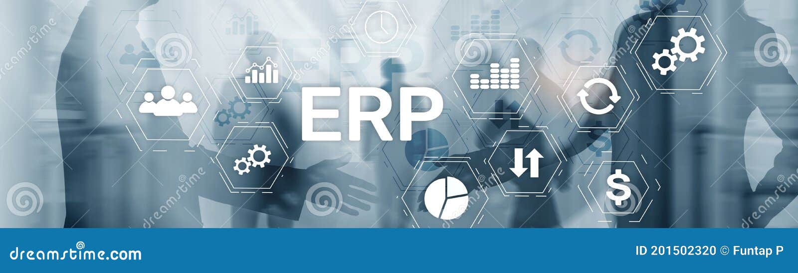 Online ERP System Concept on Abstract Business Mixed Media Background ...