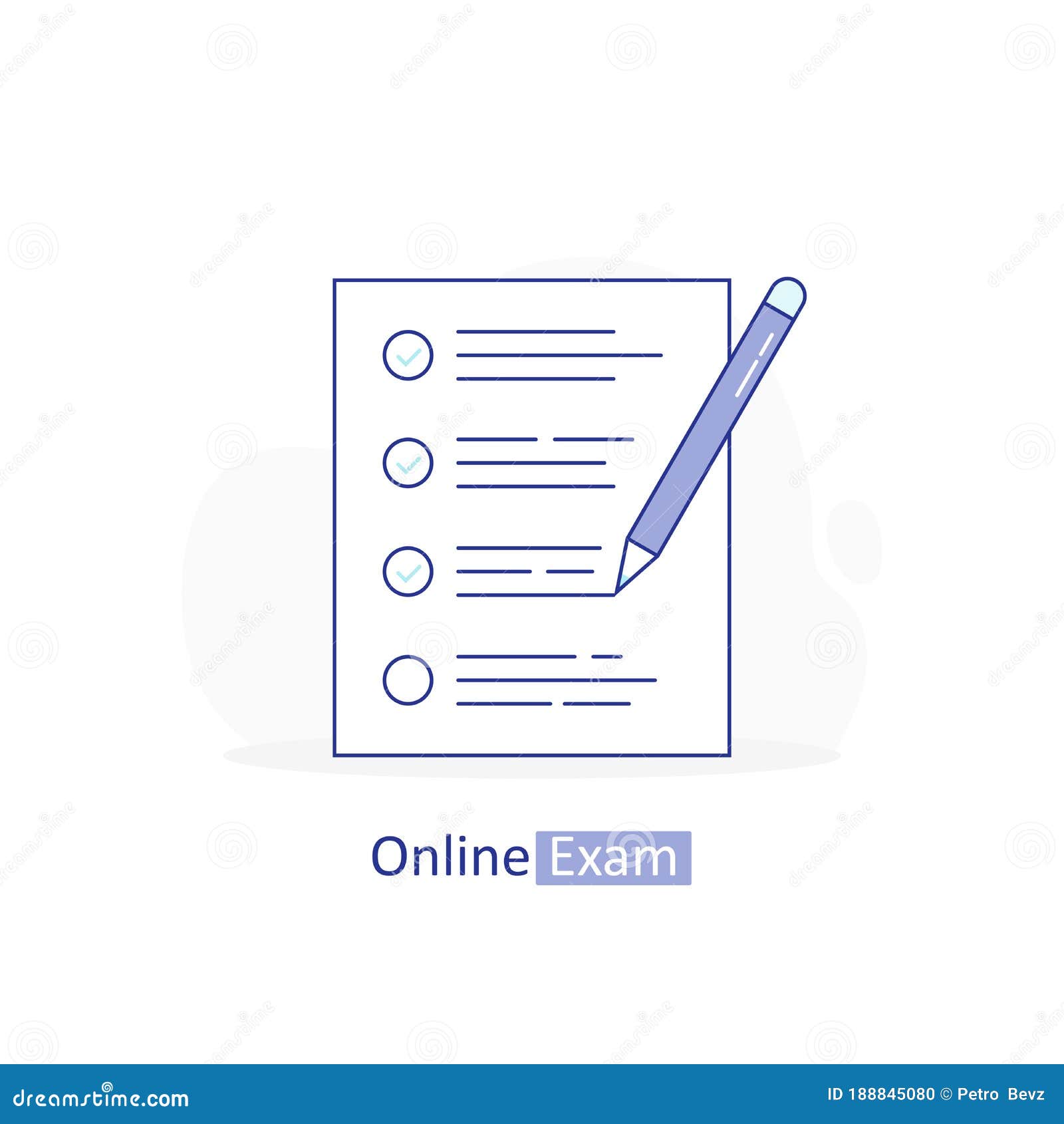 Online Exam Checklist And Pencil Taking Test Choosing