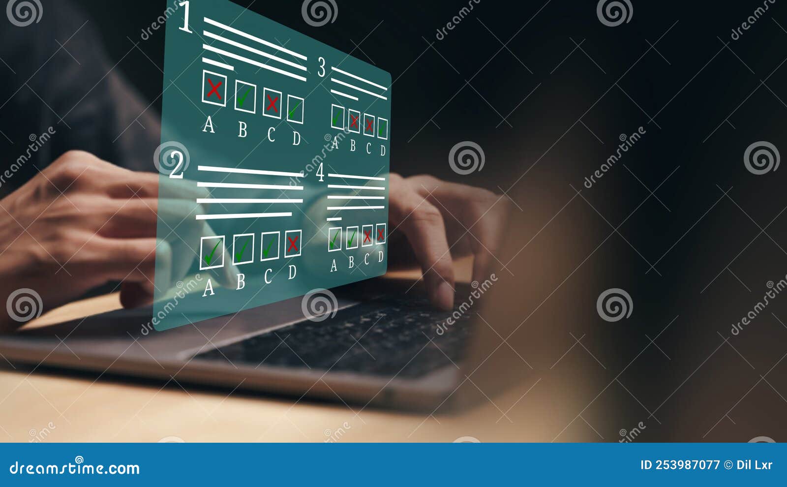 Online Exam, Choose Correct Answer in Test Stock Image - Image of ...