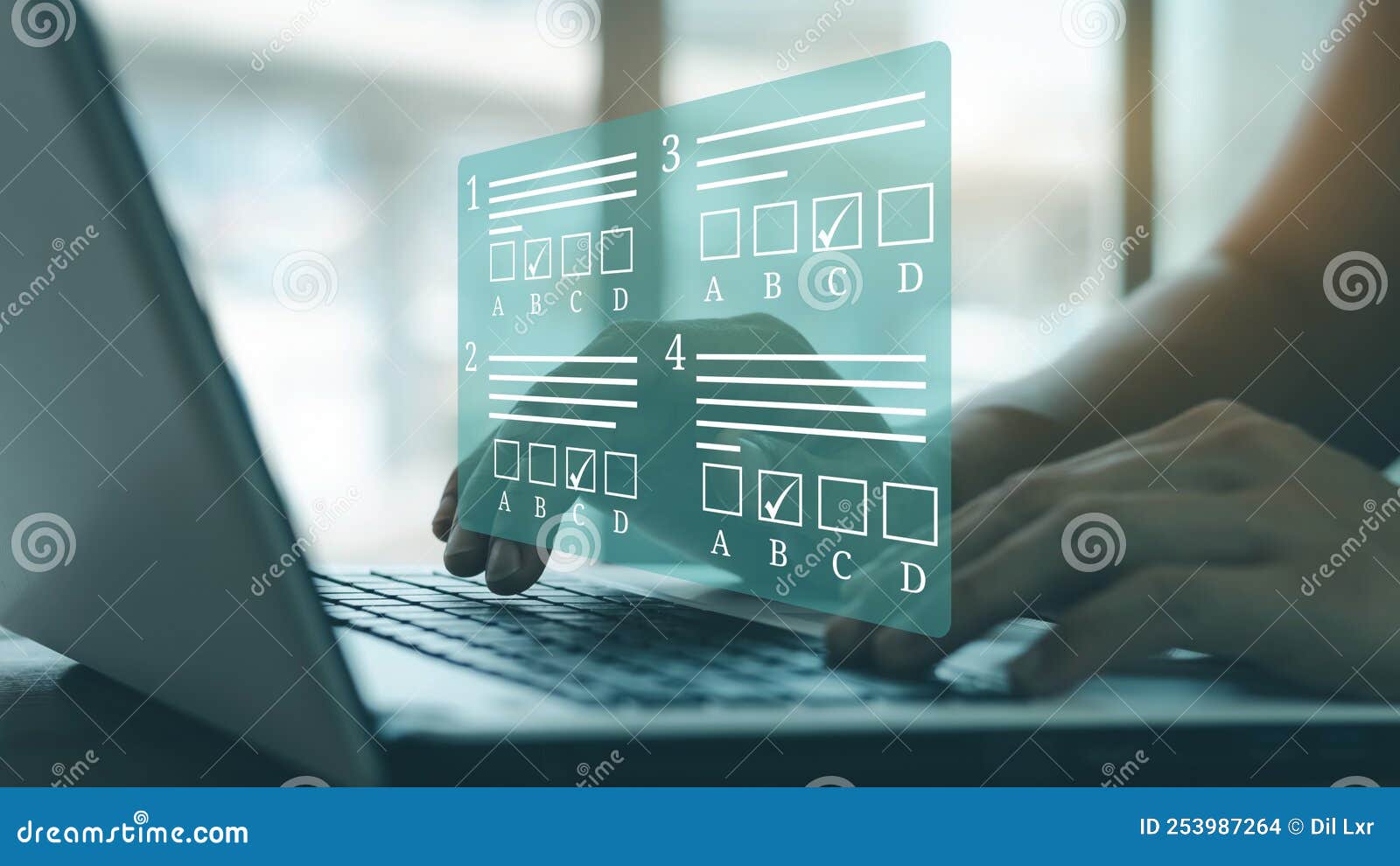 Online Exam, Choose Correct Answer in Test Stock Photo - Image of ...