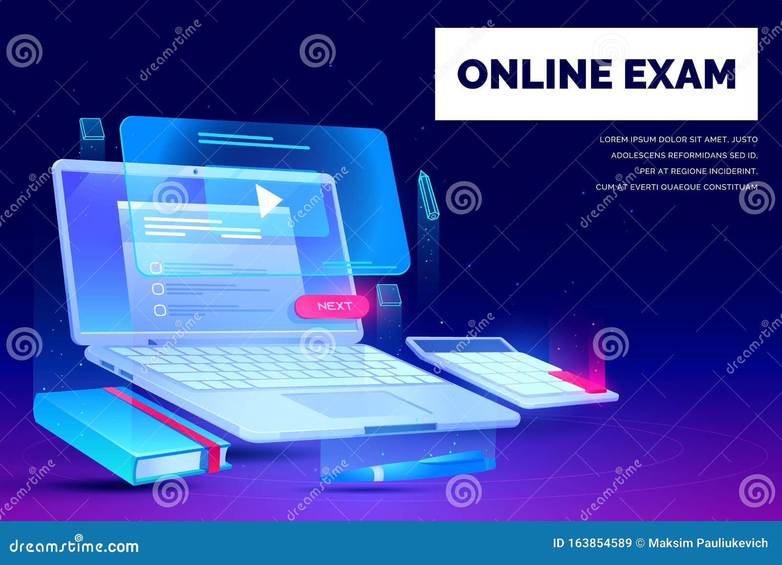 Online Exam Test Vector 3d Isometric Illustration. Landing Page Banner ... Online Exam Test Vector 3d Isometric Illustration. Landing Page Banner ...