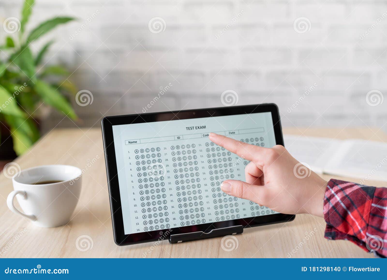 Online Exam. Girl Student Testing Exercise. Examination Test on the ...