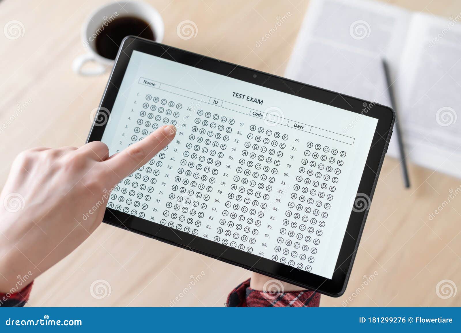 Online Exam. Girl Student Testing Exercise. Examination Test on the ...