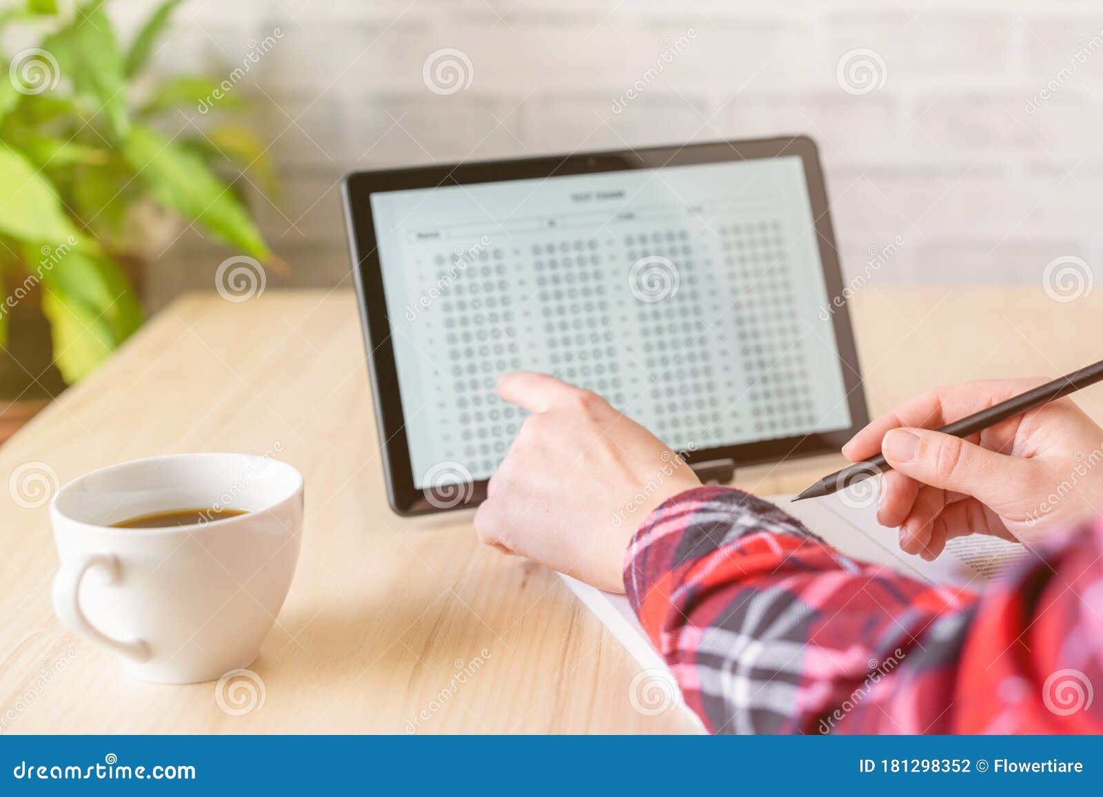 Online Exam. Girl Student Testing Exercise. Examination Test on the ...