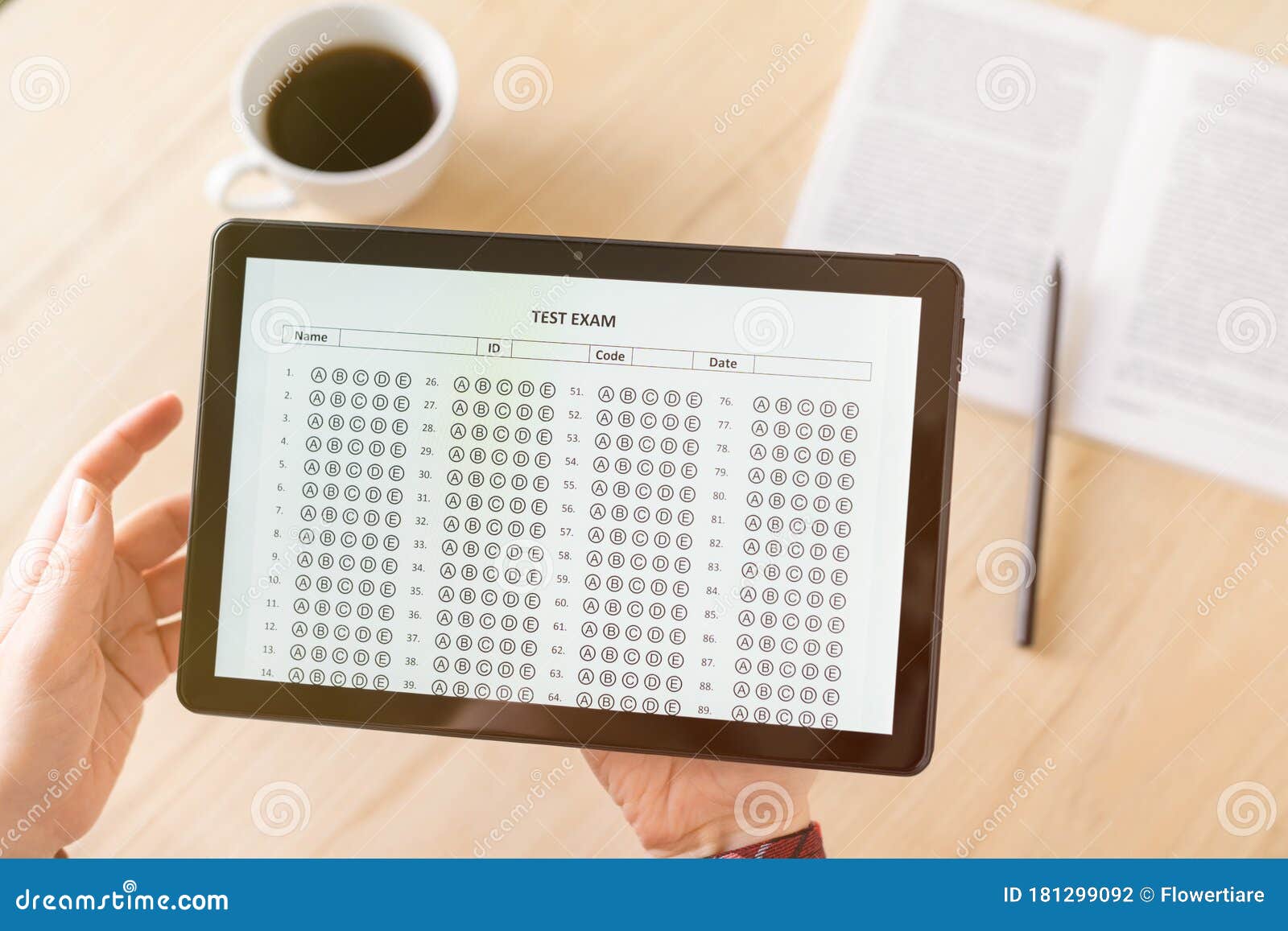 Online Exam. Girl Student Testing Exercise. Examination Test on the ...