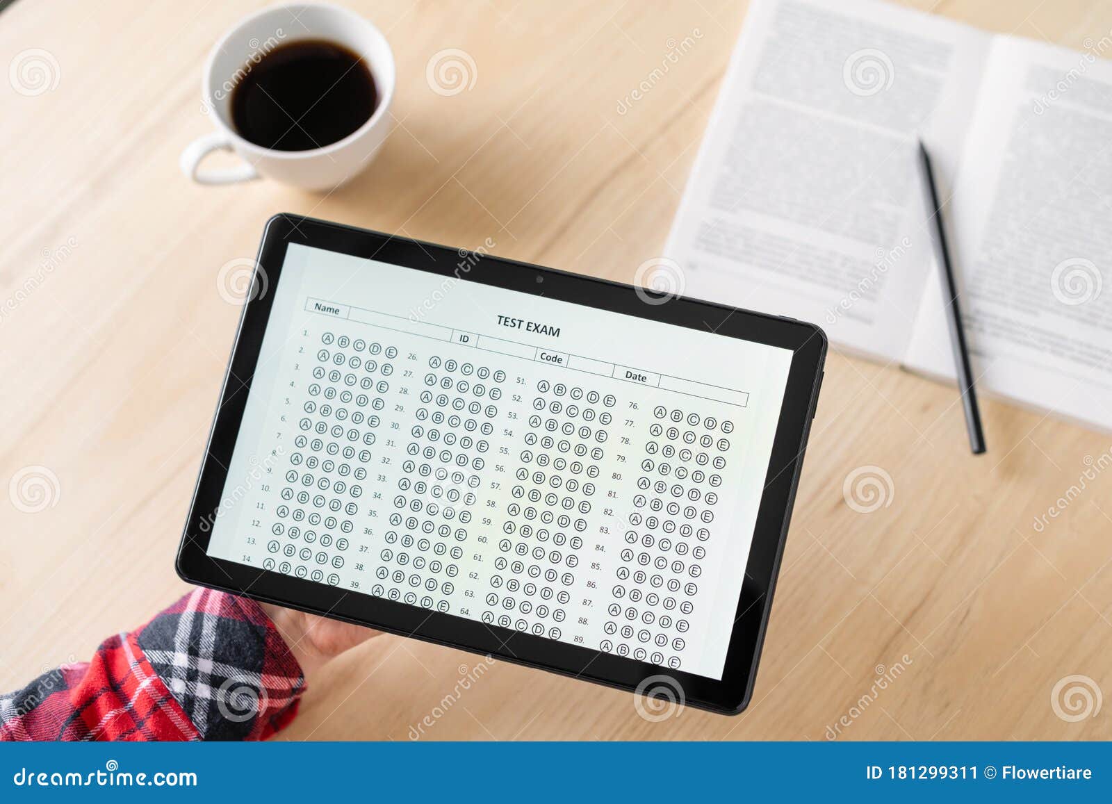 Online Exam. Girl Student Testing Exercise. Examination Test on the ...