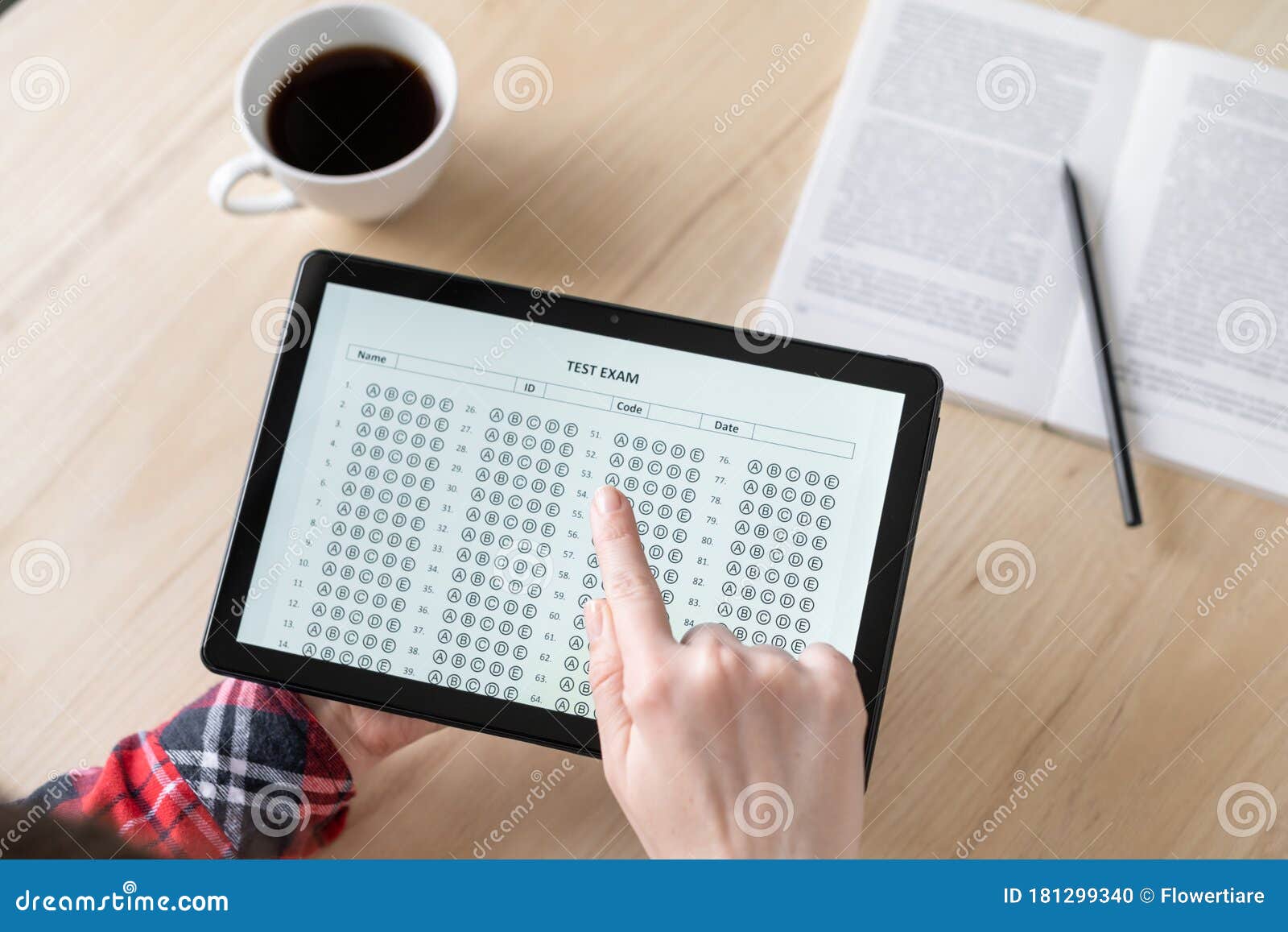 Online Exam. Girl Student Testing Exercise. Examination Test on the ...