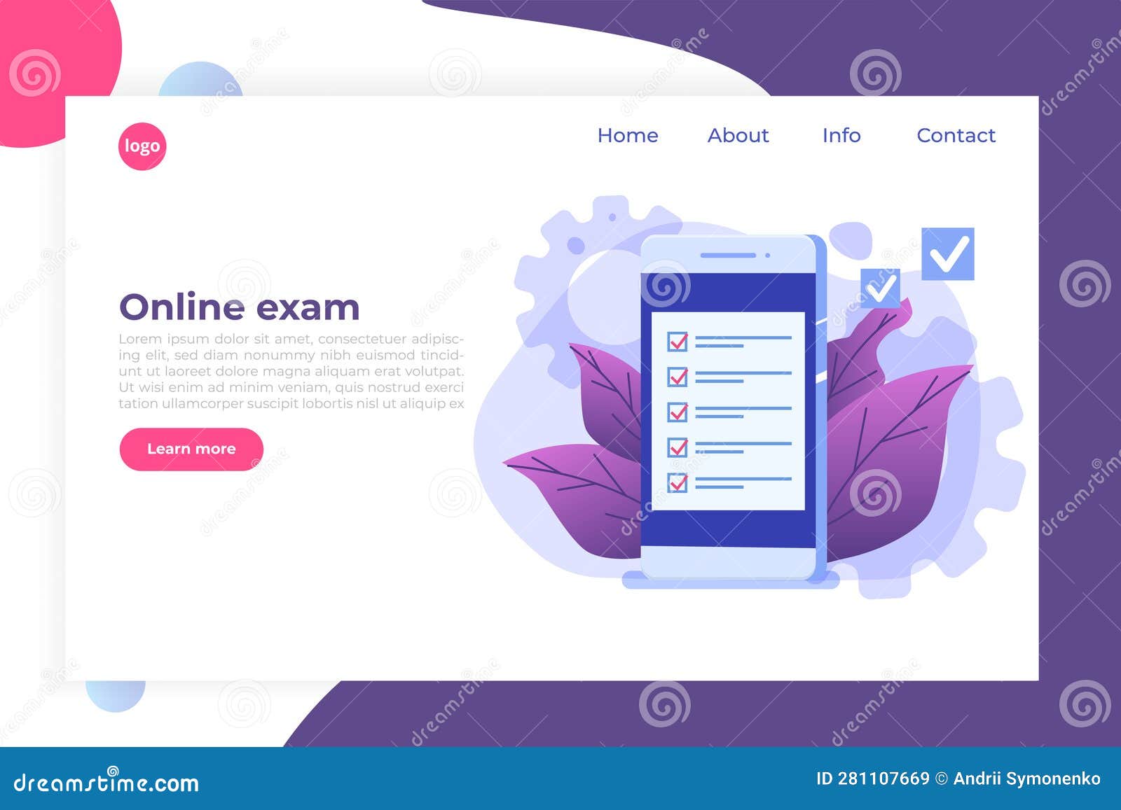 Online Exam, Internet Quiz Concept. Stock Vector - Illustration of ...