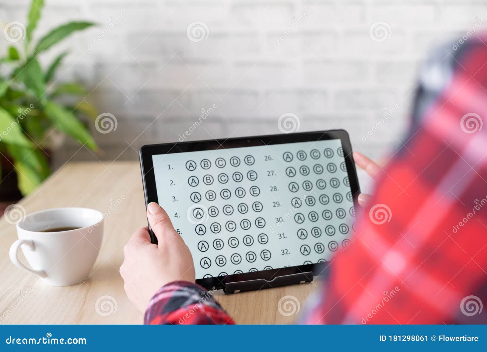 Online Exam. Woman Student Testing Exercise. Examination Test on the ...