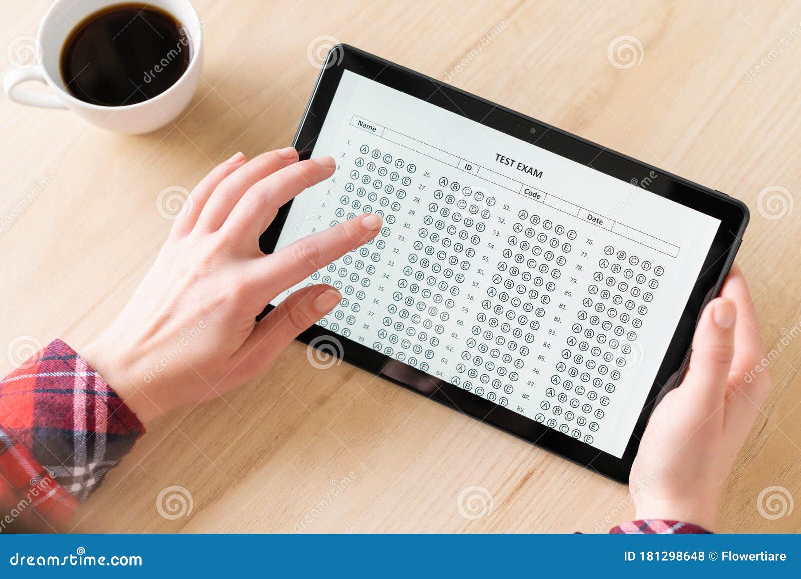 Online Exam. Woman Student Testing Exercise. Examination Test on the ...