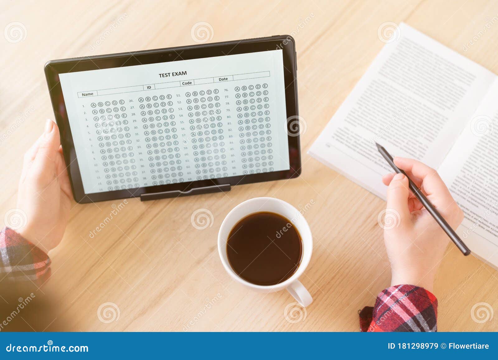Online Exam. Woman Student Testing Exercise. Examination Test on the ...