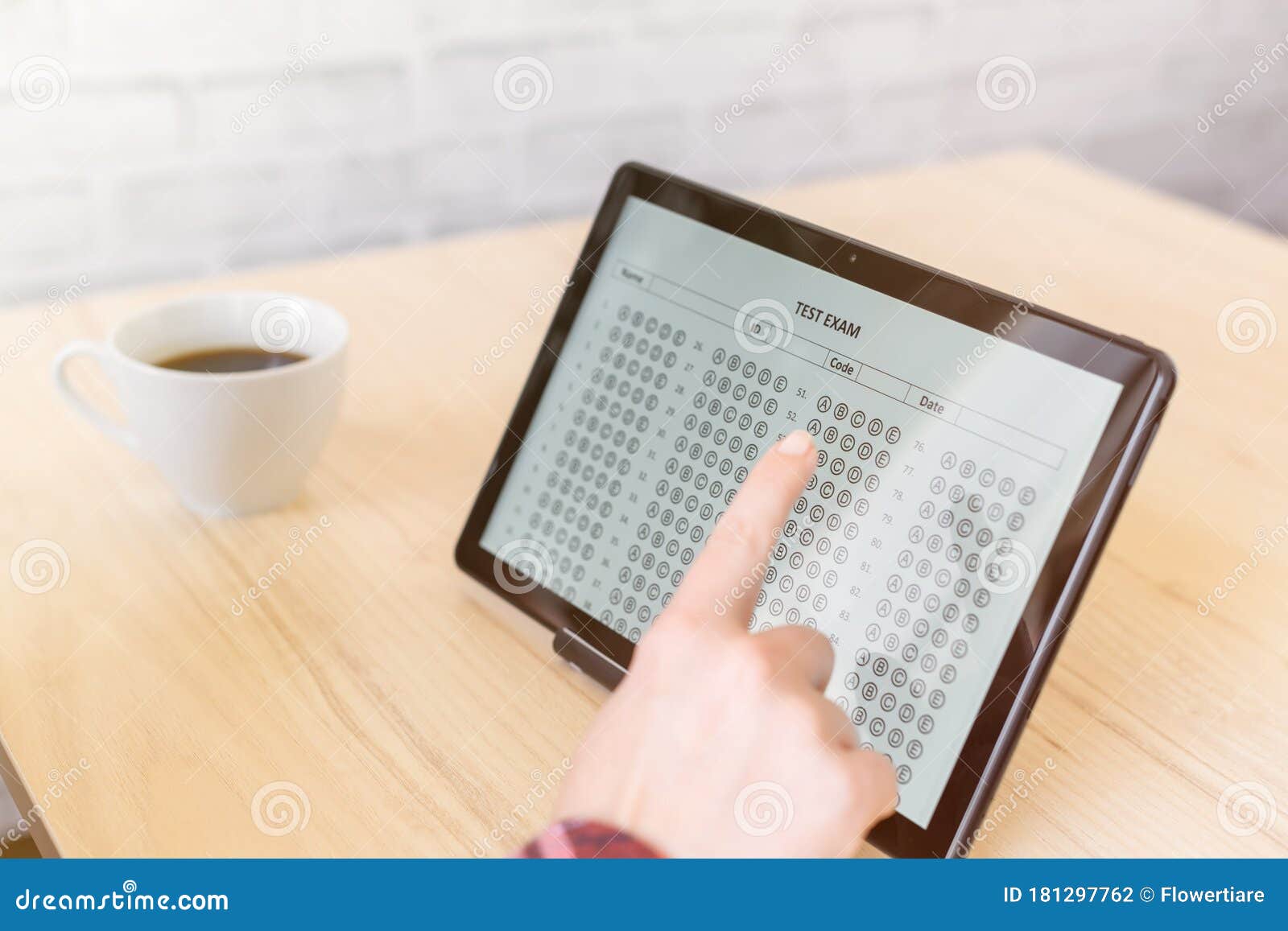 Online Exam. Woman Student Testing Exercise. Examination Test on the ...