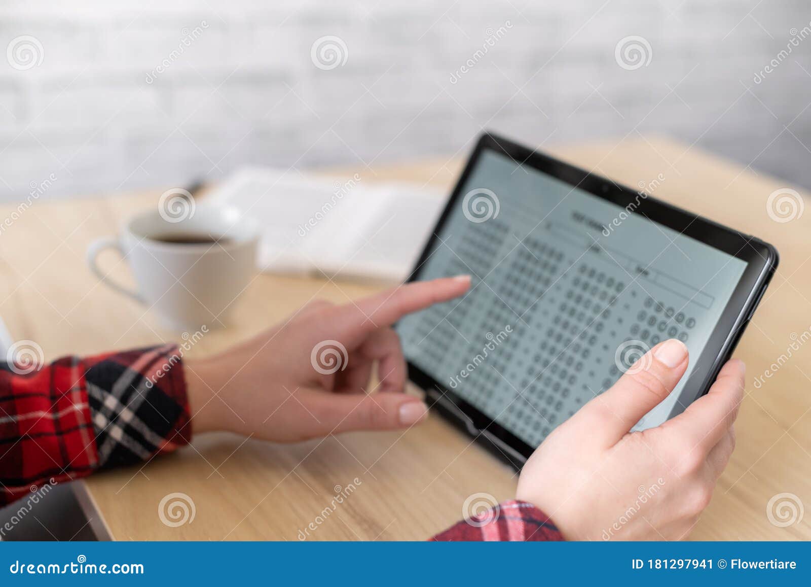 Online Exam. Woman Student Testing Exercise. Examination Test on the ...