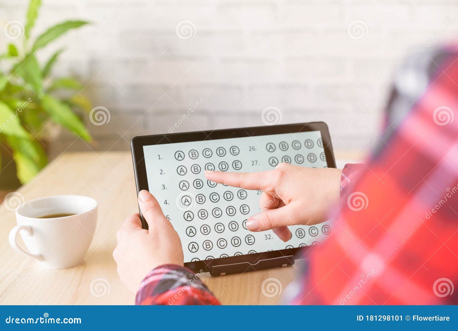 Online Exam. Woman Student Testing Exercise. Examination Test on the ...