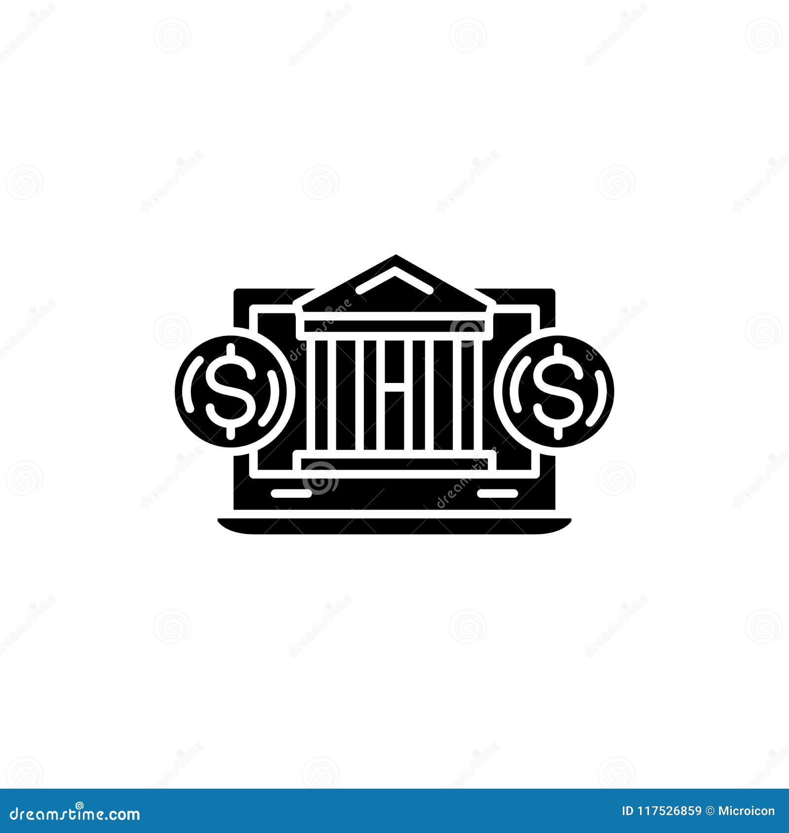 Online Exchange Black Icon Concept. Online Exchange Flat Vector Symbol ...