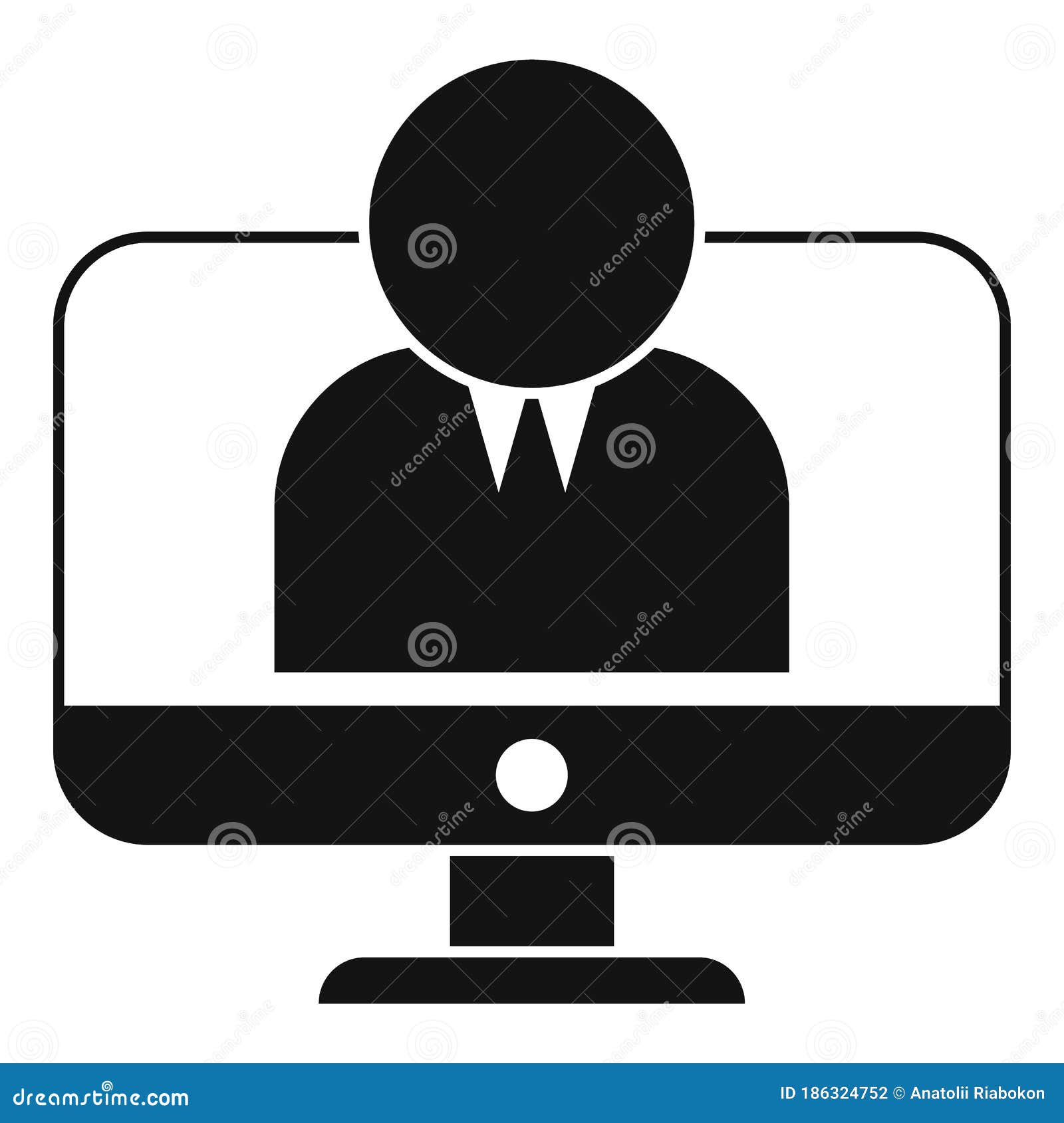 Online Financial Advisor Icon, Simple Style Stock Vector - Illustration ...