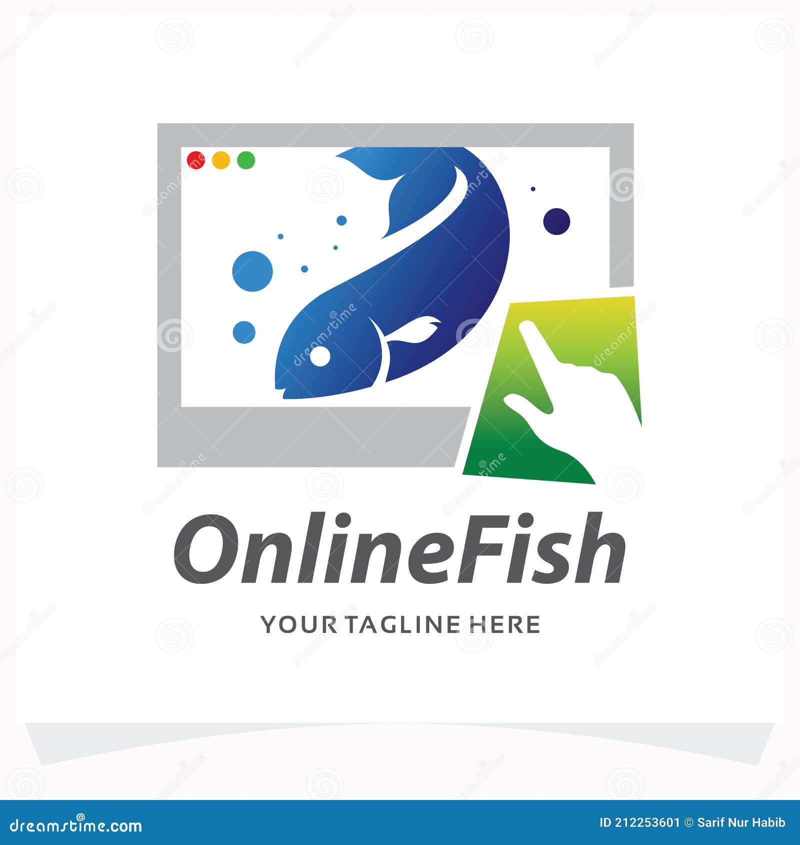 Online Fish Logo Design Template Stock Vector - Illustration of badge ...