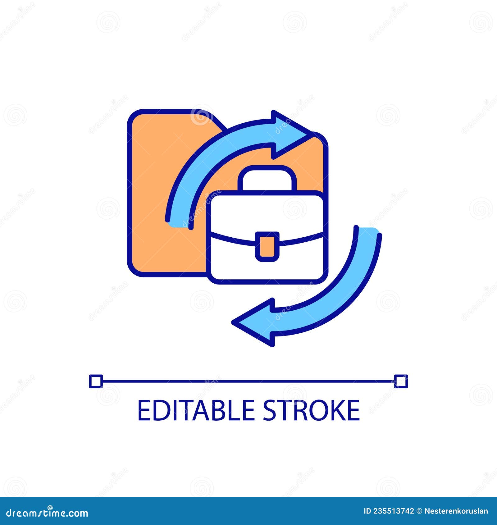 Online Folder Work Access RGB Color Icon Stock Vector - Illustration of ...