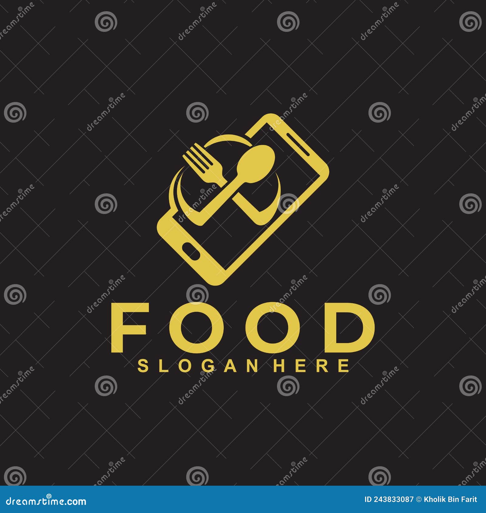 Online Food Logo Vector Design Template Stock Vector - Illustration of ...
