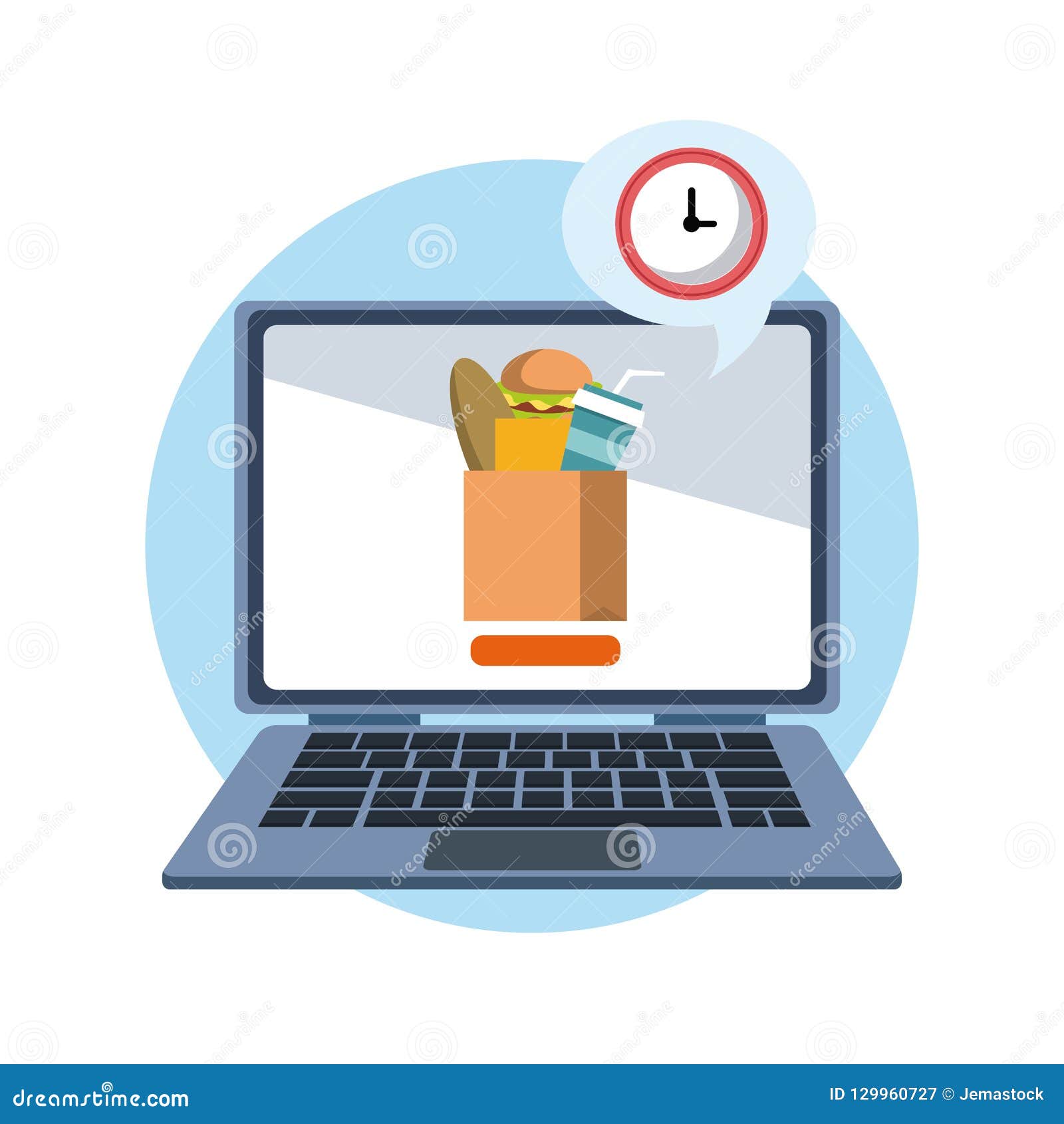 Online food order stock vector. Illustration of business - 129960727