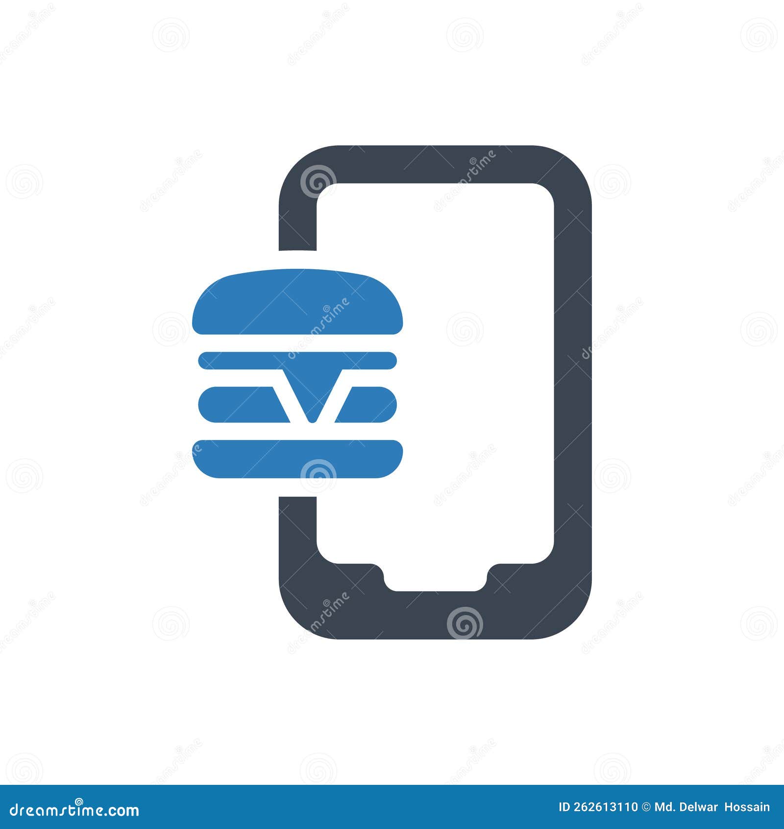 Online food order icon stock vector. Illustration of icon - 262613110