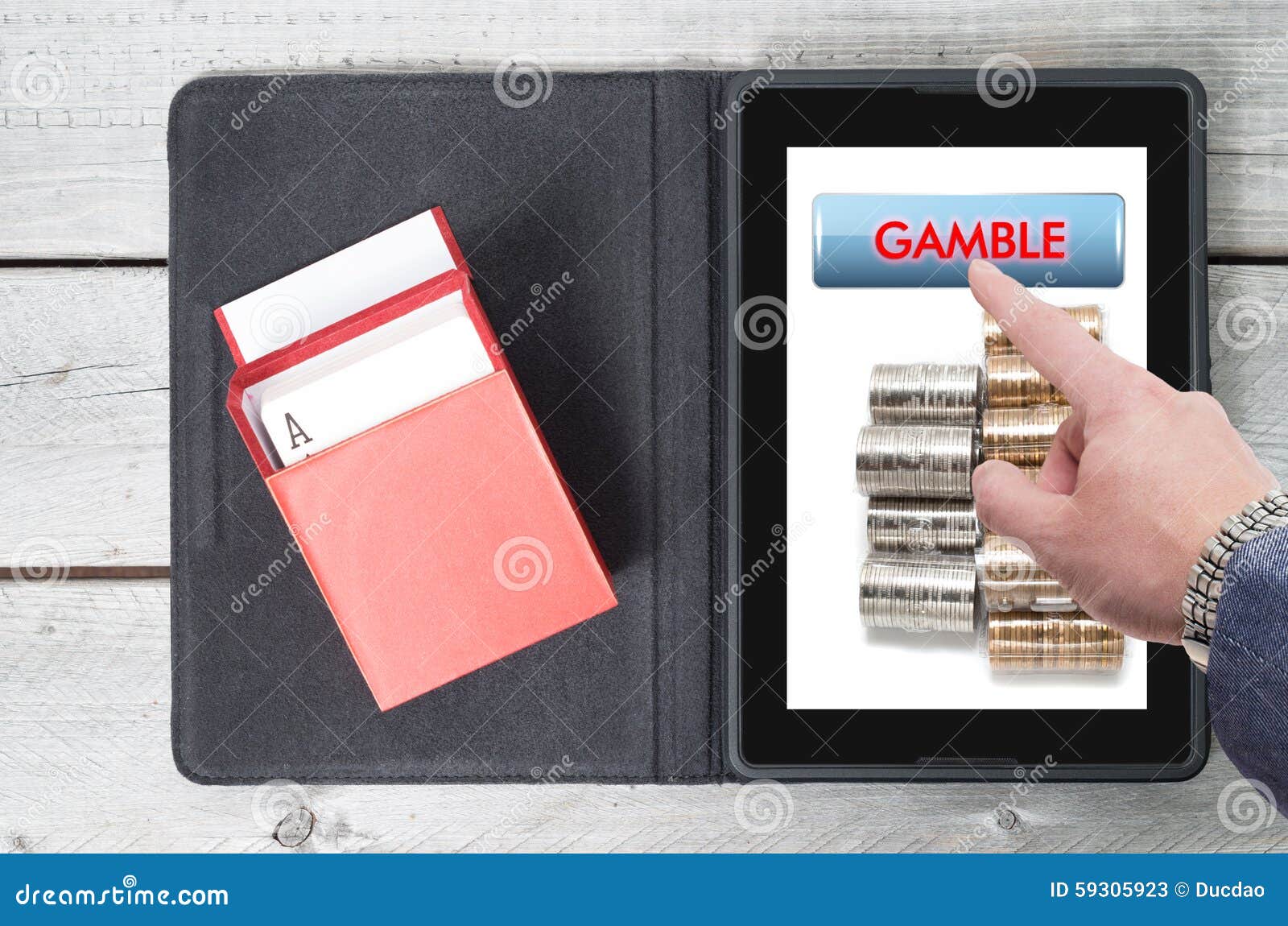 Online Gambling, Technology with Mobile Tablet Stock Image - Image of ...