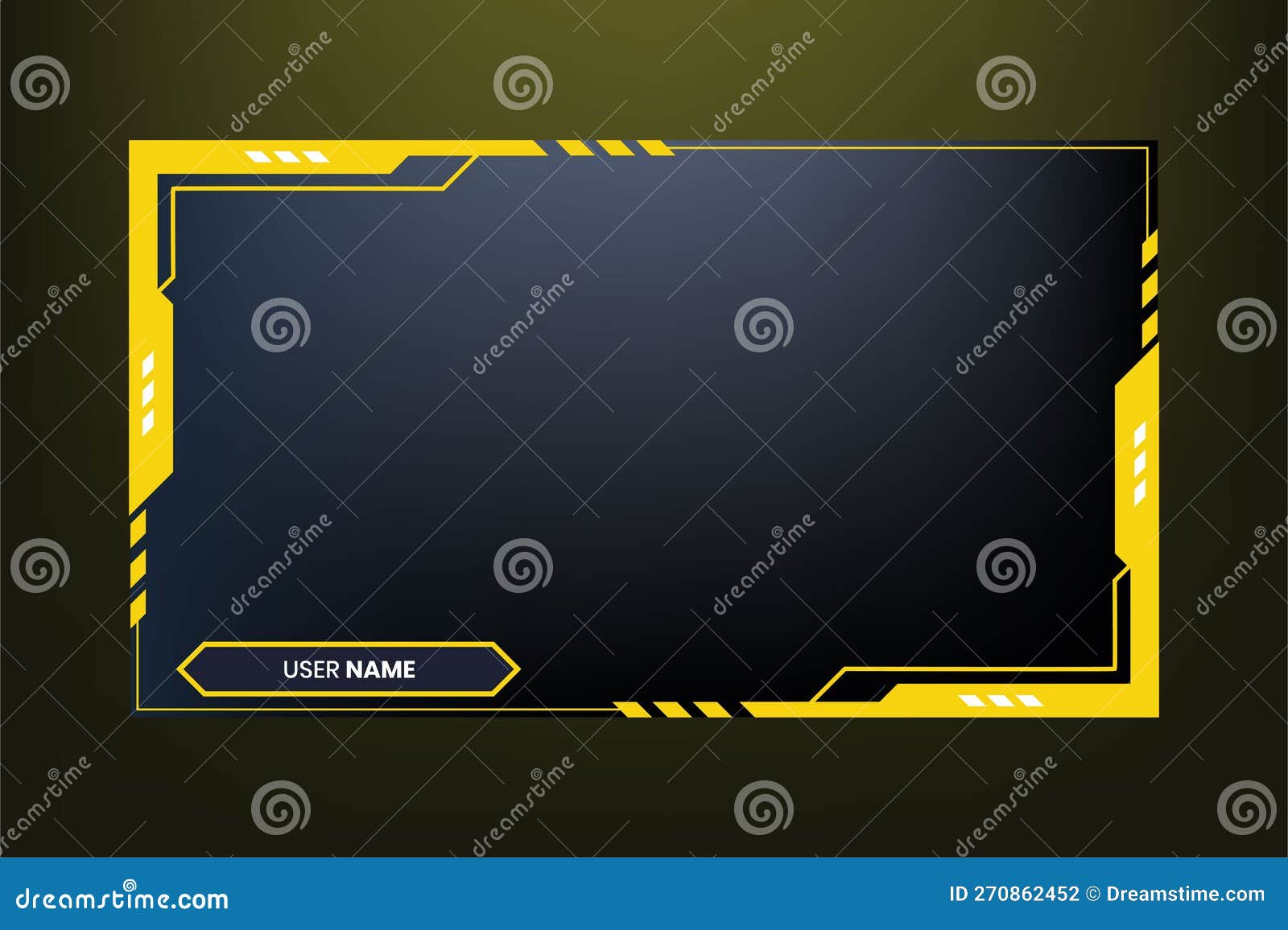 Online Gaming Overlay Vector with Button Elements for Live Streaming ...