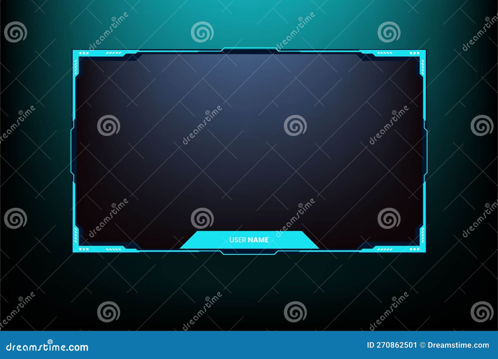 Online Gaming Screen Panel Design Vector with Simple Shapes. Live ...