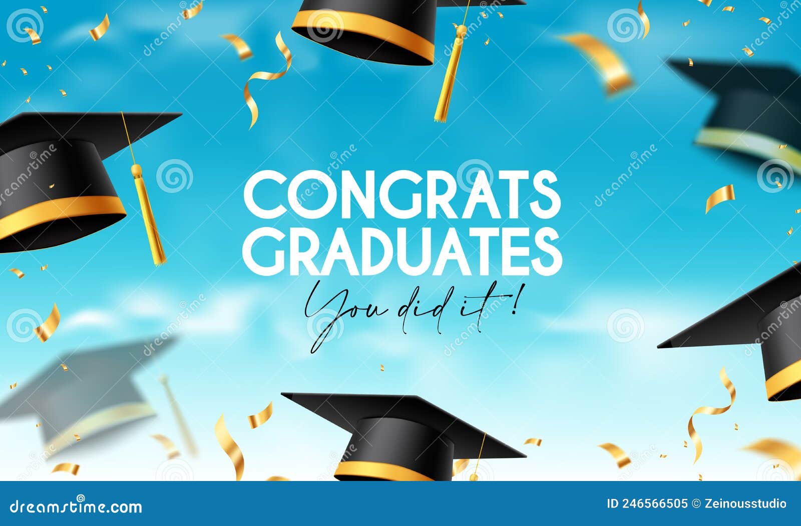Online Graduation Vector Concept Design. Virtual Graduation Text in ...