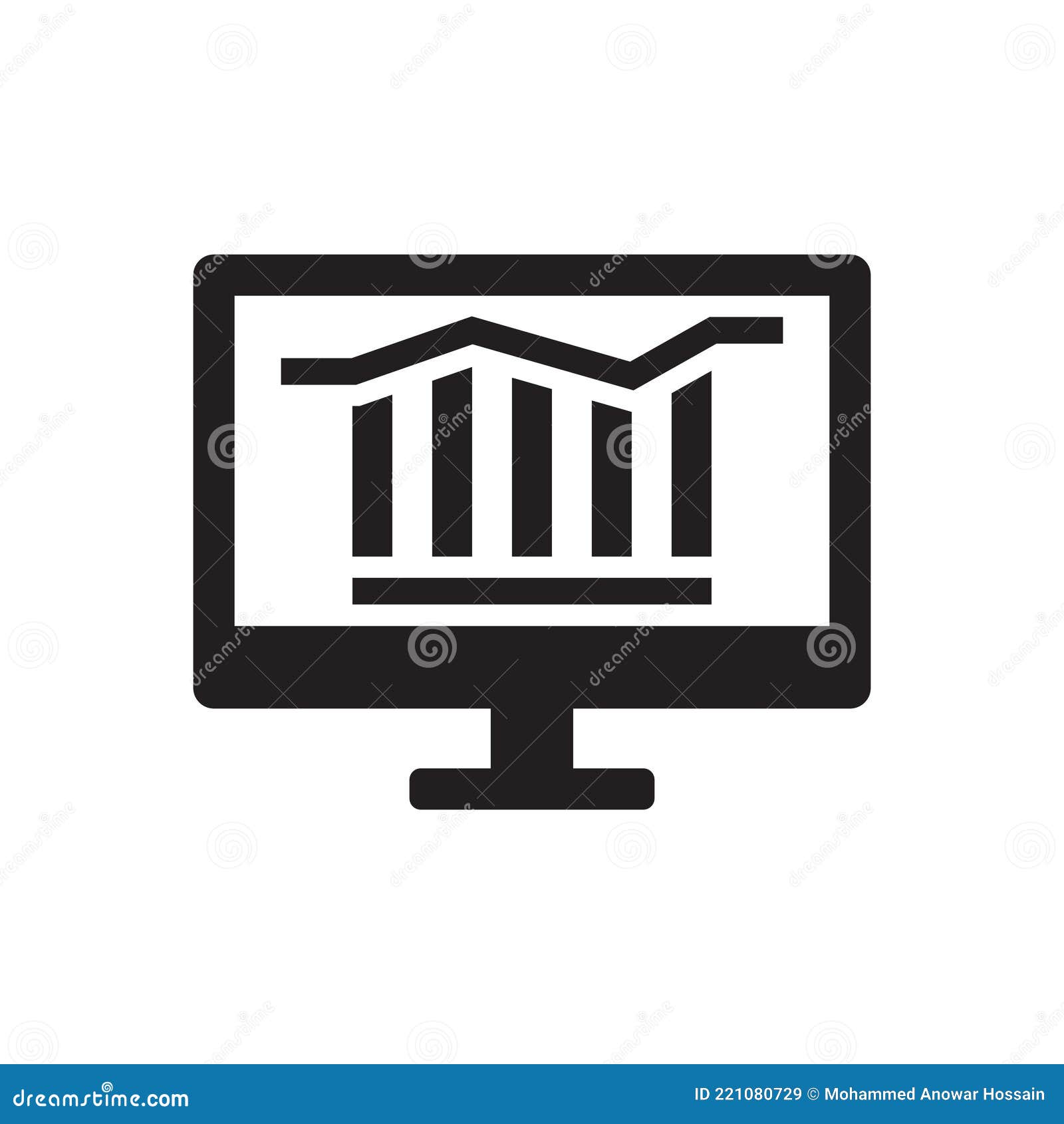 Online Graph Report Icon - Seo Performance Icon Stock Vector ...