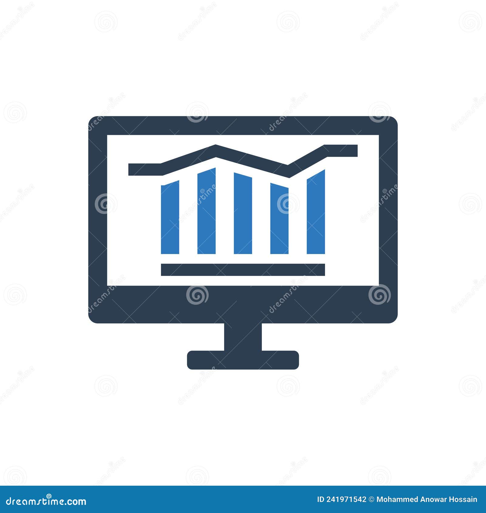 Online Graph Chart Icon - Computer Report Icon Stock Vector ...