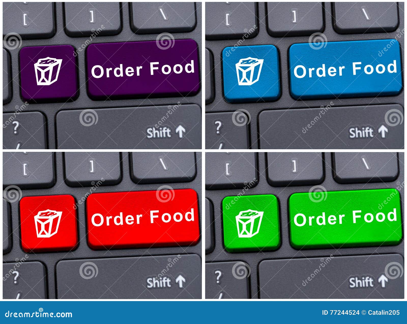 Online Groceries Order Concept with Food Order Button Stock Photo ...