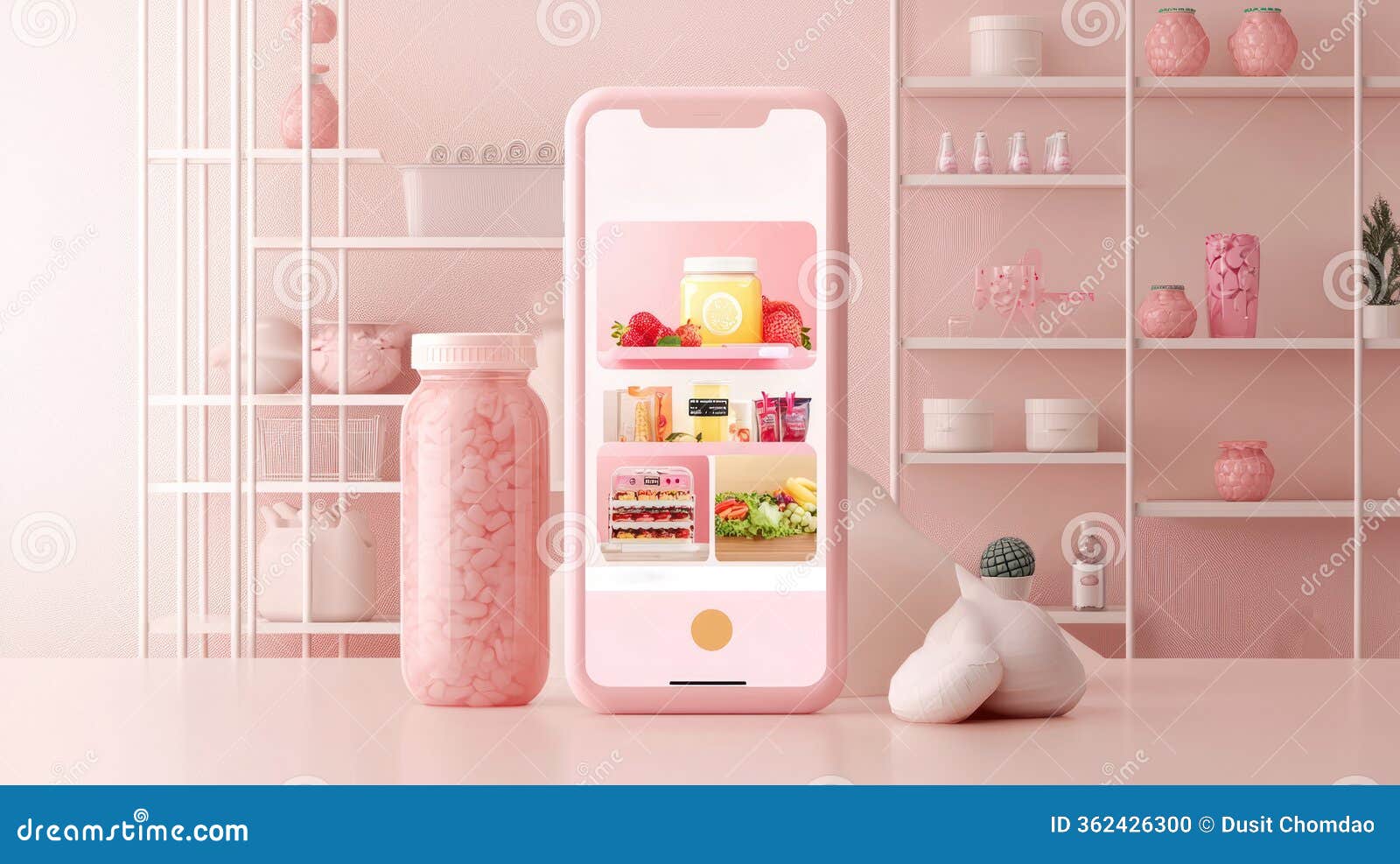 Online Grocery Ordering App Interface, Retail E Commerce, Pink ...