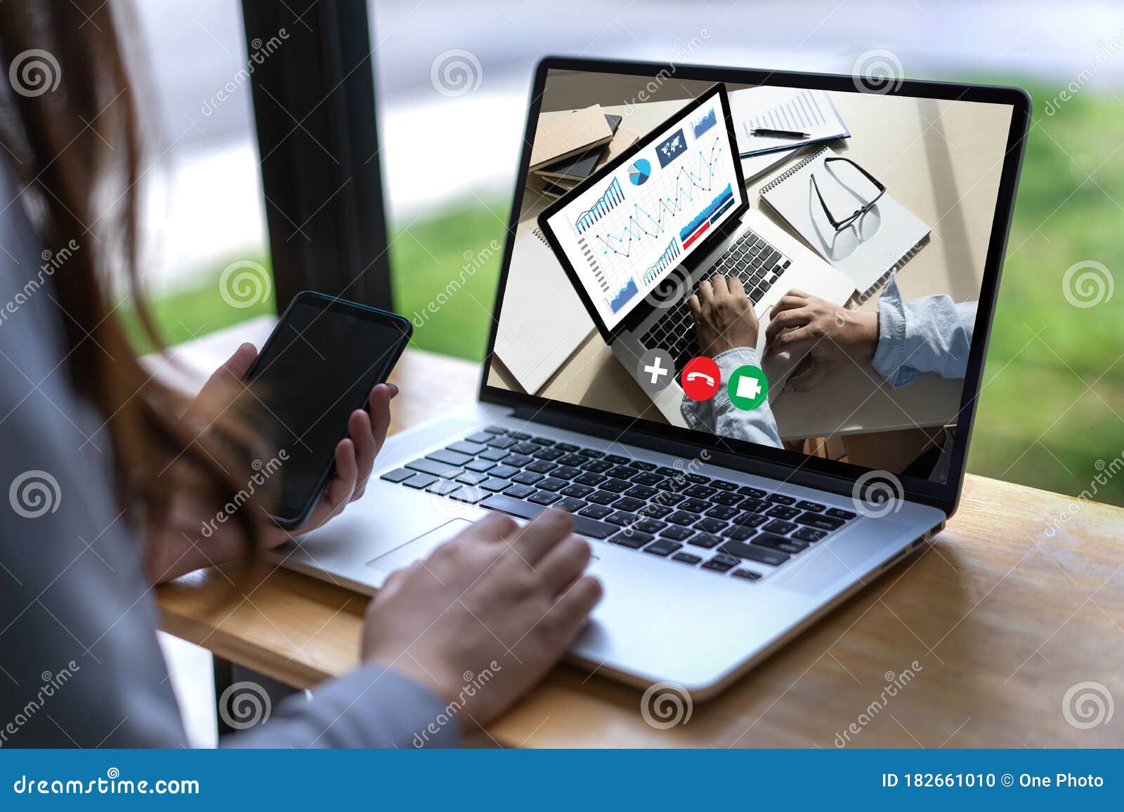 Online Group Videoconference on Laptop Video Call with Teacher on ...