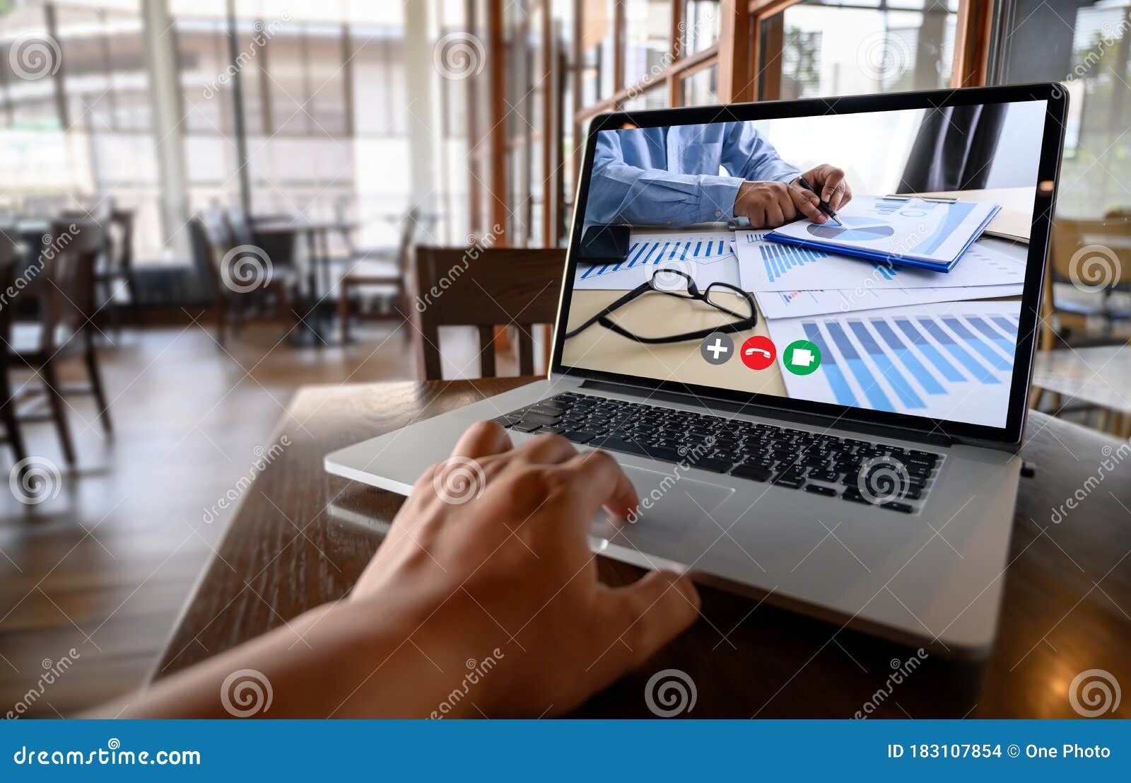 Online Group Videoconference on Laptop Video Call with Teacher on ...