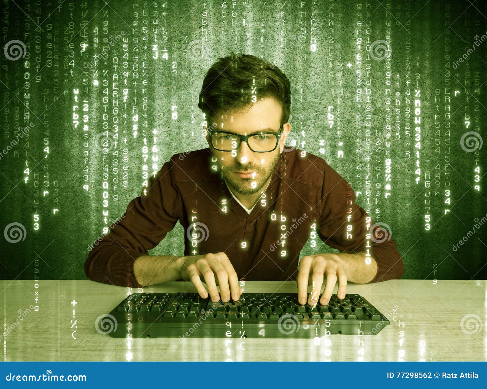 Online Hacking in Progress Concept Stock Photo - Image of funny, hands ...