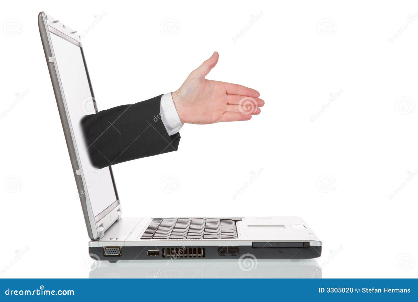 Online handshake stock photo. Image of hand, studio, screen - 3305020
