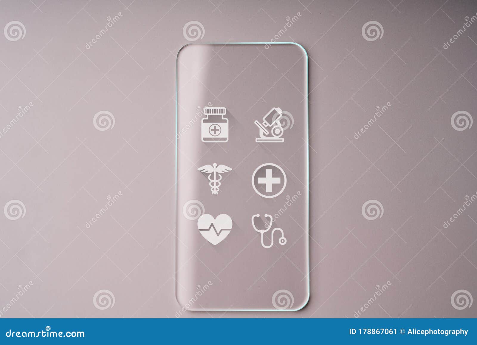 Online Health Care Icon Application on Smart Phone Stock Image - Image ...