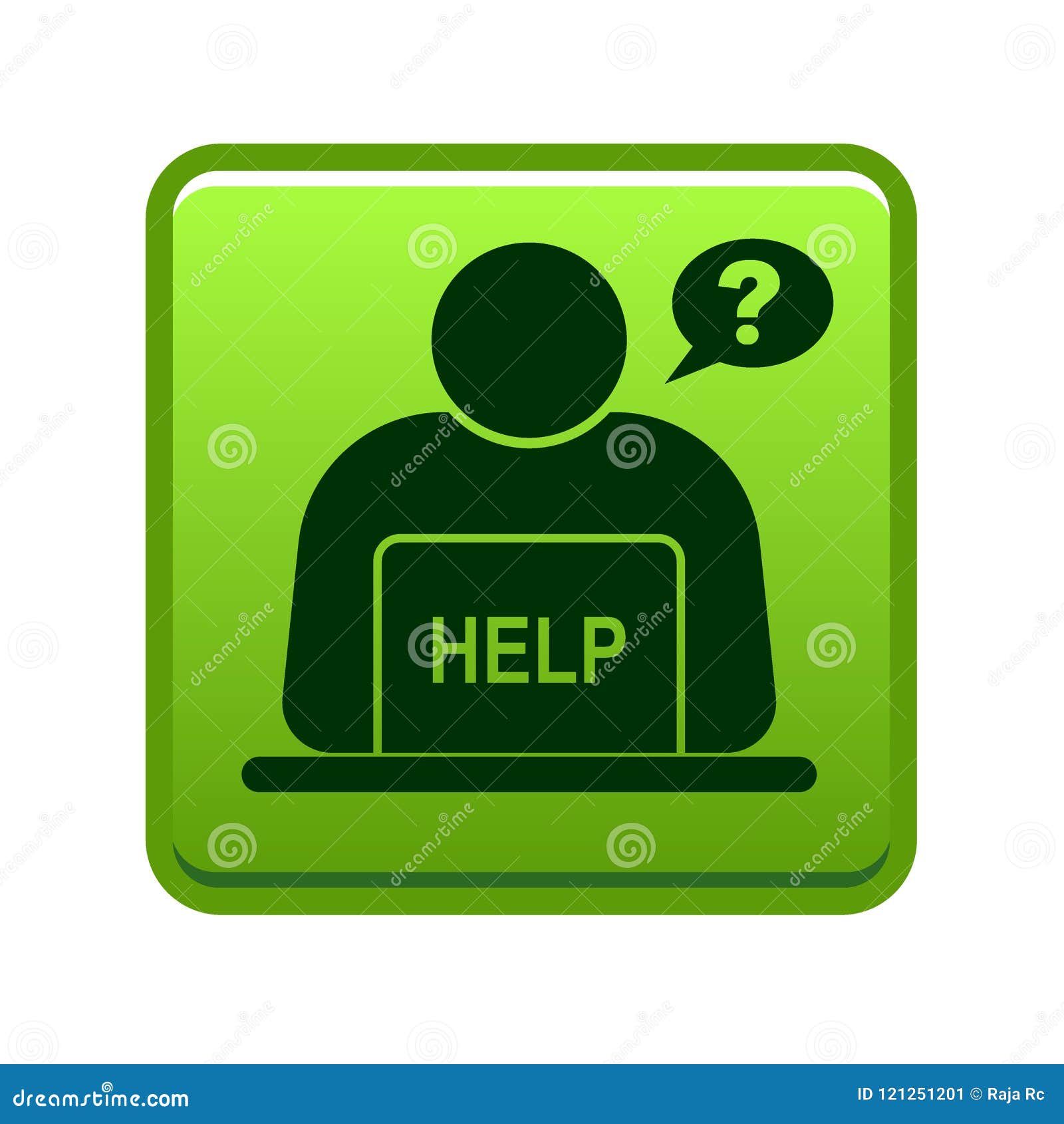 Online Help Support Button Green Stock Vector - Illustration of ...