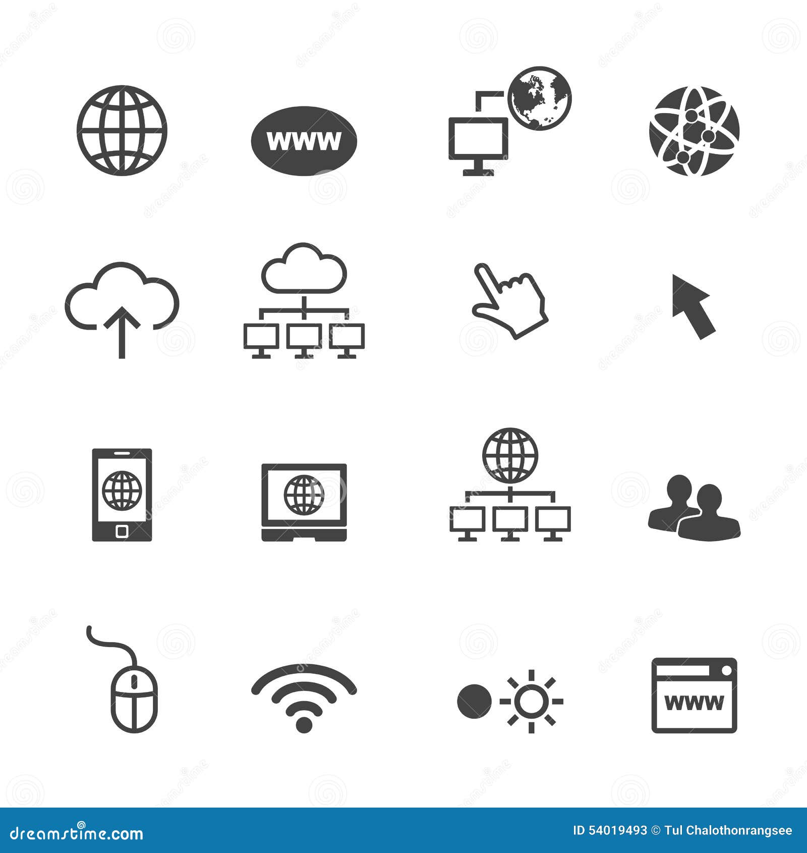 Online icons stock vector. Illustration of laptop, media - 54019493