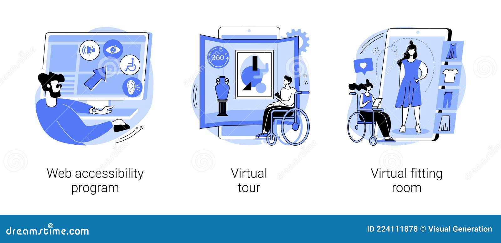 Online Inclusivity Abstract Concept Vector Illustrations. Stock Vector ...