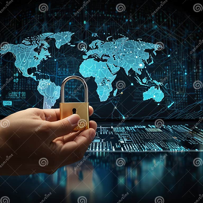 Online Information Technology Security Services, and Cybersecurity on the World Wide Web. Stock ...