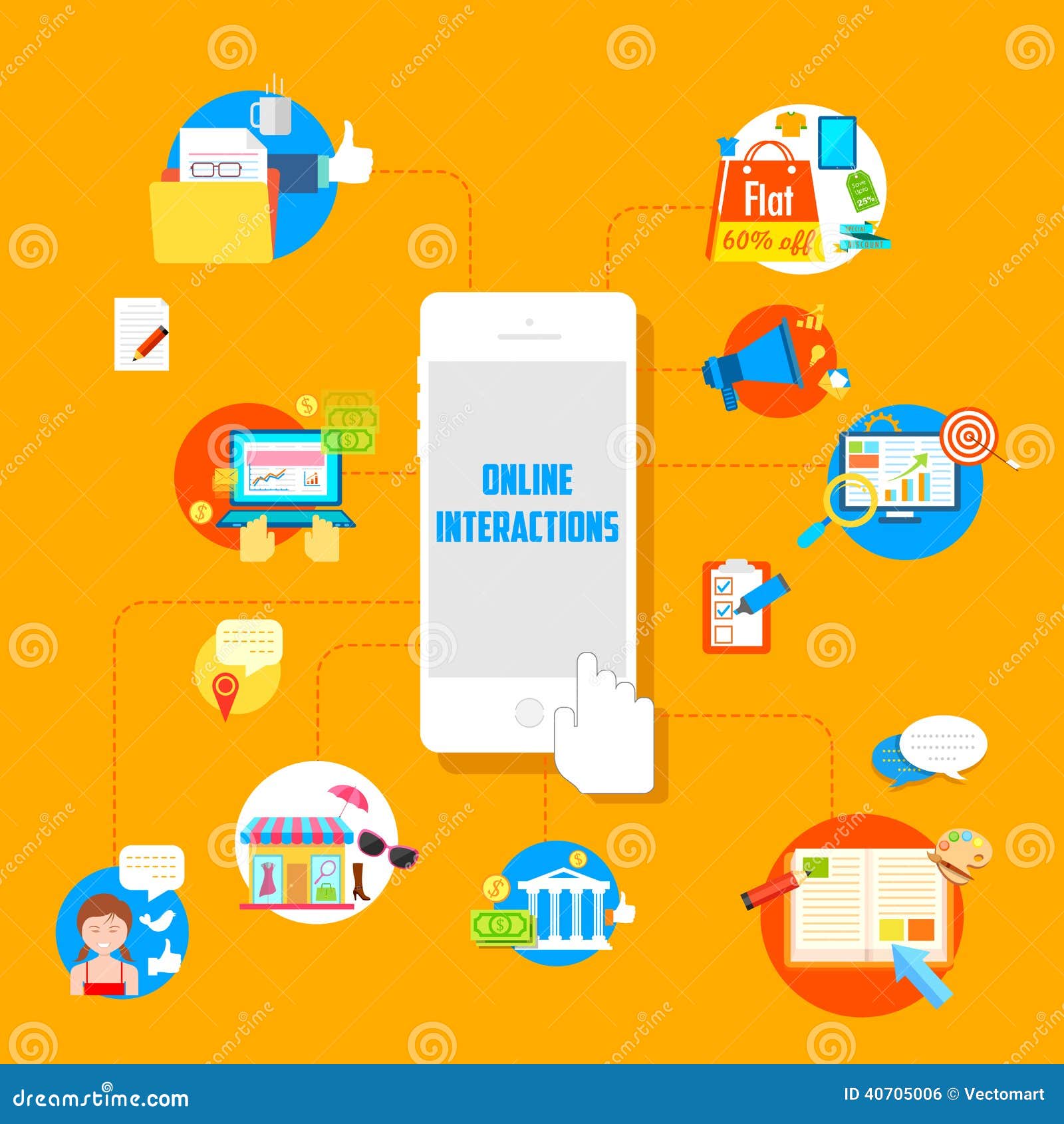Online Interactions stock vector. Illustration of development - 40705006