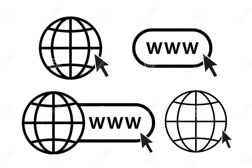 Online Internet Icon Website Symbol Set Vector Illustration. Www Site ...