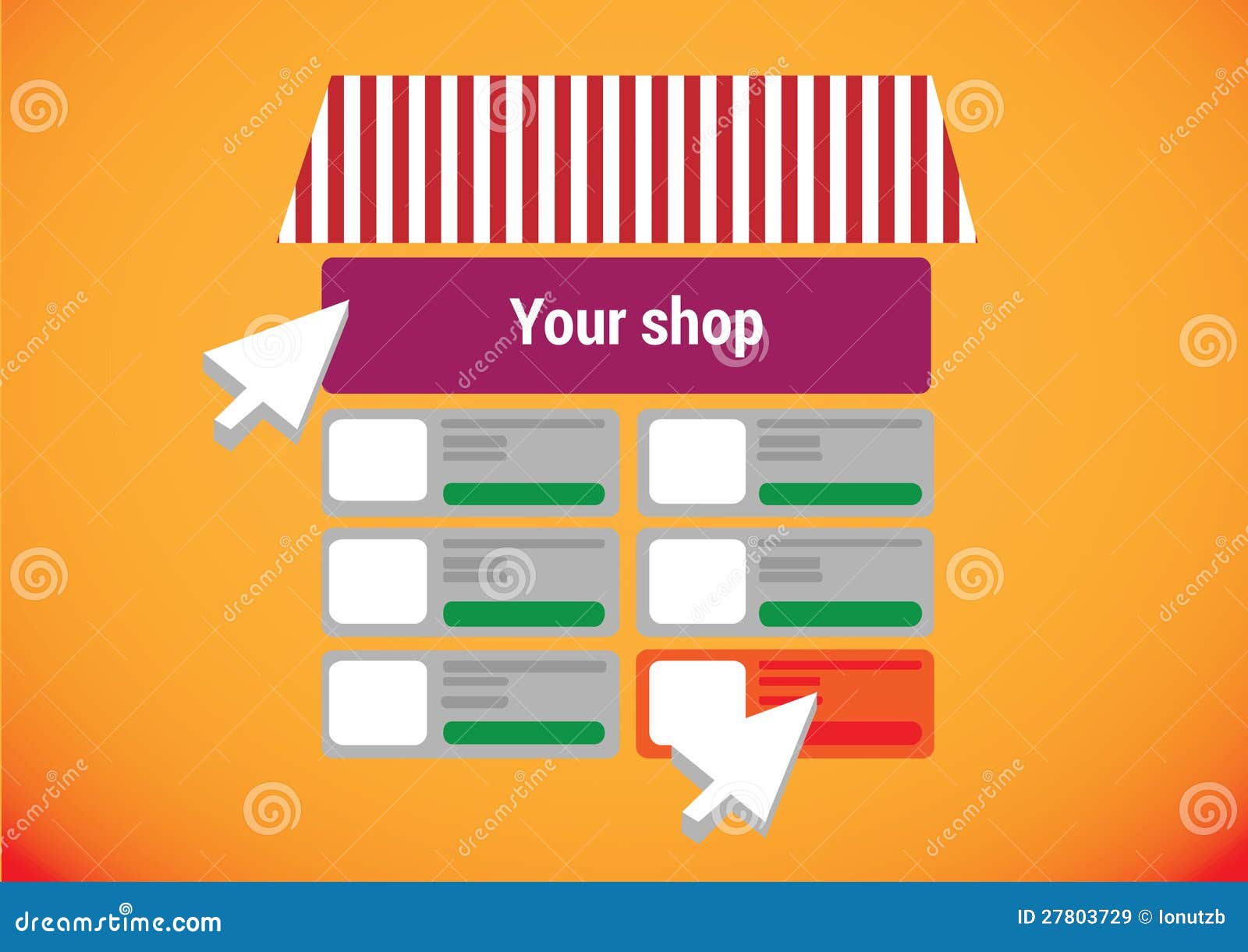 Online internet web shop stock illustration. Illustration of selling ...